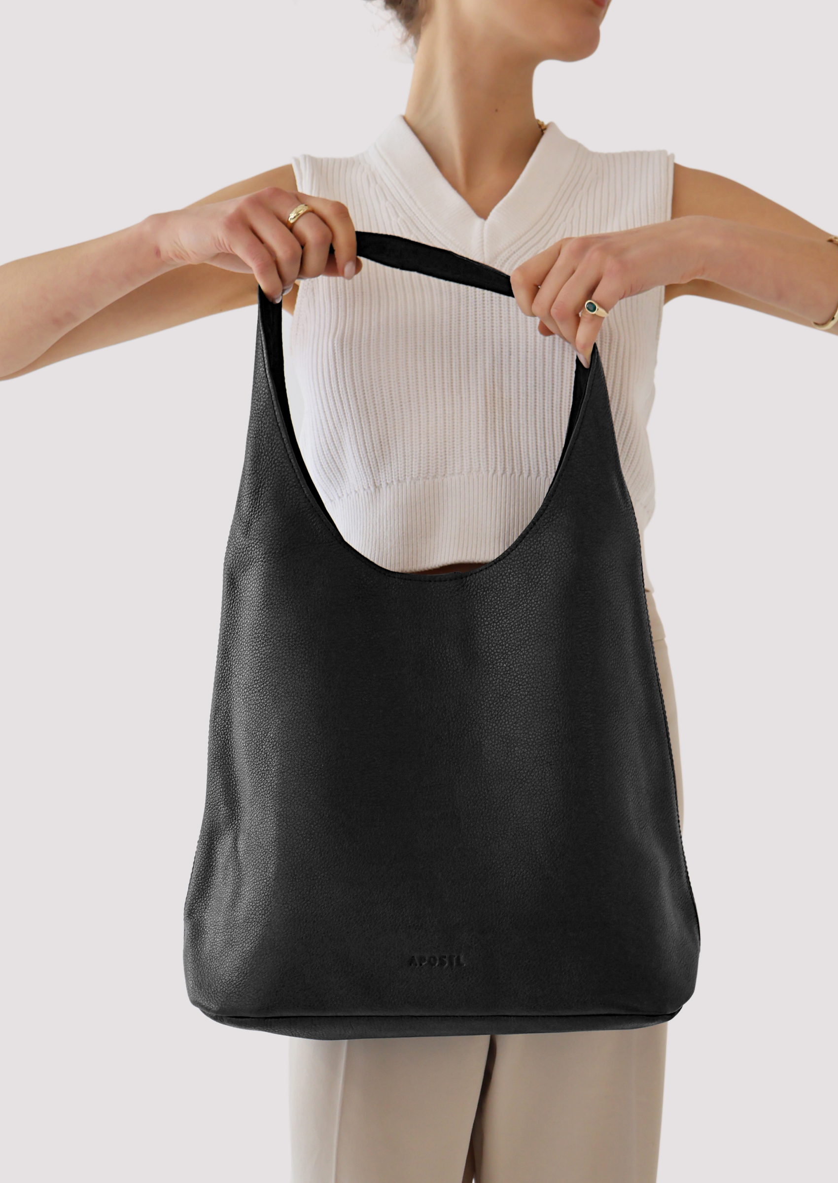 Lola Slouch Tote - Black | Apostl